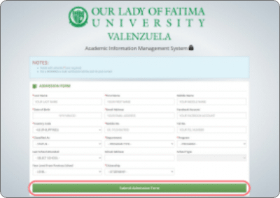 Enroll Now - College Programs - Our Lady of Fatima University