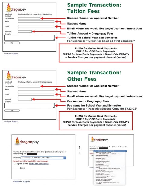 Payment Channels - Our Lady of Fatima University