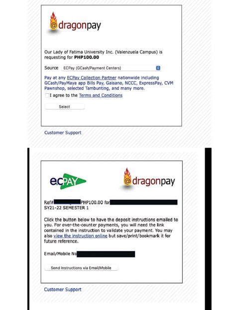 Payment Channels - Our Lady of Fatima University